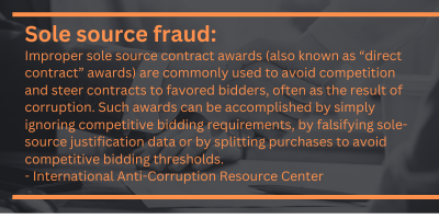 A Look Behind the Curtain: Sorting out Sole Source Vendor Fraud